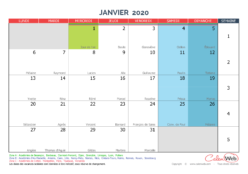 Calendriers mensuels - Calenweb.com